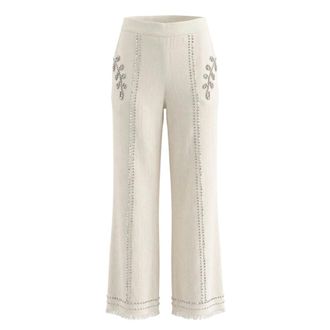 Trussardi Pantalon large - Femme - Pantalons - Blanc - Taille: 38 FR
