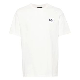 A.P.C. A.p.c., Homme, Tops, Blanc, Taille: XL T-shirt en coton avec code designer
