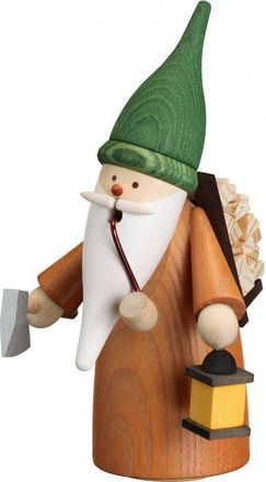 Seiffener Volkskunst | Räuchermännchen Erzgebirge Wichtel | 16 cm | erzgebirgische Holzkunst Weihnachten | 12322 | Holzsammlerwichtel