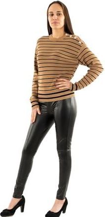Morgan 242-MARINO Pull-Over, Camel/Noir, L Femme