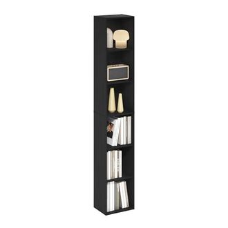 Furinno Luder Bibliothèque, Étagère Haute Moderne À 6 Niveaux, Bibliothèque avec Étagères Ouvertes, 23,6 X 30,5 X 180 Cm, pour Salon, Chambre, Bureau, Bois No