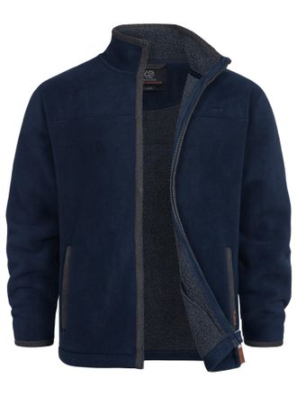 Indicode Herren INEmilos Fleecejacke mit Stehkragen | Übergangsjacke Fleece Herrenjacke für Männer Navy, XXL