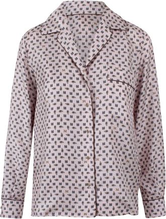 Max Mara Femme, Blouses et Chemises, Rose, Taille: 34 FR Shis chemise semi-ajust&eacute;e en soie imprim&eacute;e