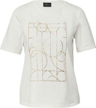 s.Oliver Kurzarmshirt T-Shirt Jersey-T-Shirt mit gl&auml;nzendem Frontprint