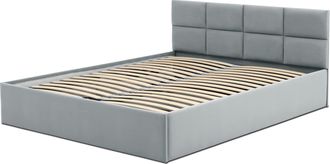 Generic Mebligo - Polsterbett 160x200 mit Bettkasten, Bettgestell, Doppelbett mit Lattenrost, Schlafzimmer Bett mit Kopfteil, Stauraumbett Monos, Bett Ohne Ma