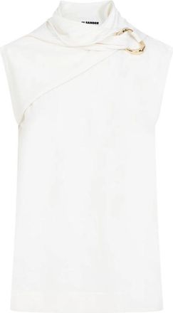 Jil Sander Draped Strick-Tanktop - - Blouses & Shirts - Damen - Wei&szlig; - S