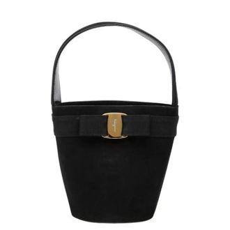 Ferragamo Sac bandouli&egrave;re en daim Pre-owned - Femme - Pre-owned - Noir - Taille: ONE Size