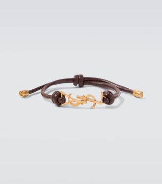 Saint Laurent Bracelet Cassandre en cuir