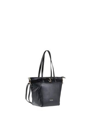Pierre Cardin Sac à bandoulière pour femme en cuir véritable Made in Italy 42x30x16 cm 55104, Noir, Taille unique