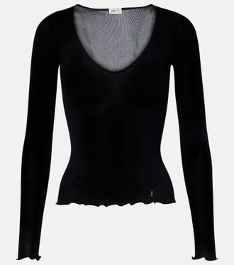Saint Laurent Top Cassandre aus Rippstrick