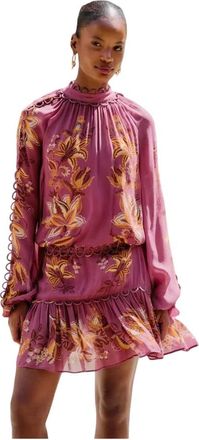 Farm Rio Farm Rio, Femme, Robes, Rose, Taille: 38 FR Delicate Chintz Mini Dress