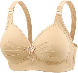 Generic Mince Laceless Confortable Respirant Sous-v&ecirc;tements Grande Taille Boucle Femme Soutien-gorge Col V Gilet Bralette Sans Fil Soutien-gorge 36 C Femmes B