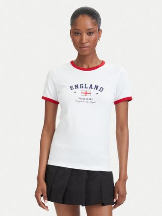 Guess T-Shirt W6YI16 K3995 Wei&szlig; Slim Fit