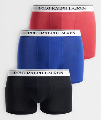 Polo Ralph Lauren 3er-Pack Trunks mit Logobund in Schwarz, Wei&szlig; und Hellblau