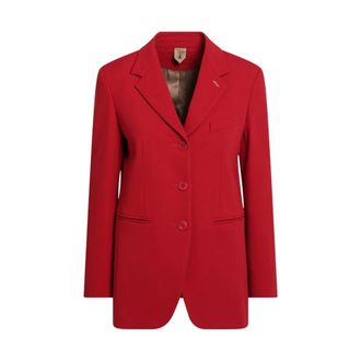 Max Mara Blazer en cady de laine - Femme - Vestes - Rouge - Taille: 38 FR