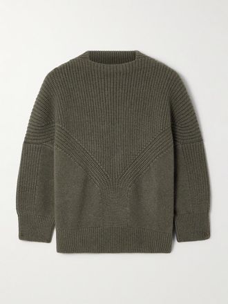 SA SU PHI Cardigan En Cachemire C&ocirc;tel&eacute; Armor - Vert