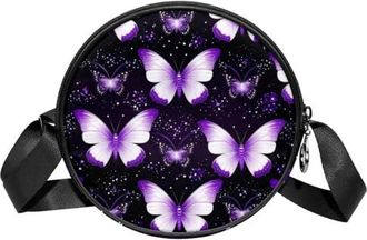 Generic Petit sac &agrave; bandouli&egrave;re circulaire pour femme, petit sac &agrave; bandouli&egrave;re avec fermeture &eacute;clair, bretelles r&eacute;glables, sac &agrave; main rond d&eacute;contract&eacute; pour fe