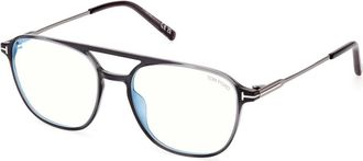 Tom Ford unisex, Accessoires, Gris, Taille: 54 MM Montures Lunettes Blue Block Gris Rayé