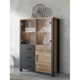Red Living home24 Highboard 101 x 146 x 43cm Braun/Fichte Dekor