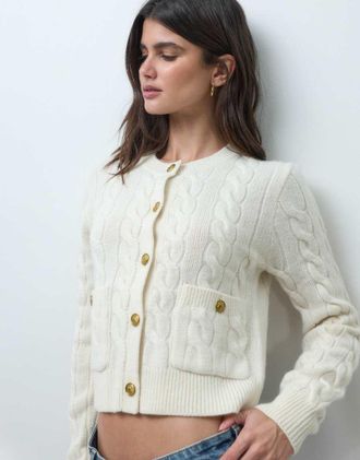 Polo Ralph Lauren gilet &agrave; poche avant en blanc cass&eacute;