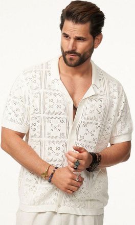 SOULSTAR Poloshirt im Cardigan Vintage Summer-Look Herren Kurzarm Strick Polo-Hemd Cardigan T-Shirt