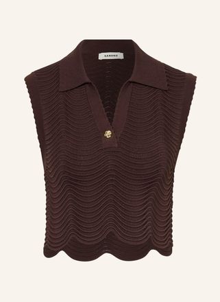Sandro Sandro Cropped-Stricktop braun