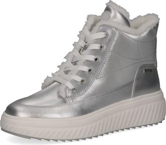 Caprice Damen Sneaker hoch Wasserabweisend Vegan, Silber (Silver Comb), 39 EU