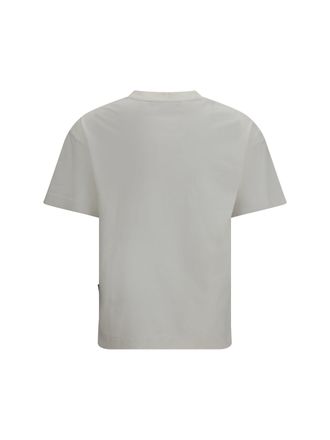 Palm Angels Mens I Love Pa T-Shirt Off White Black Cotton T-Shirts And Polos