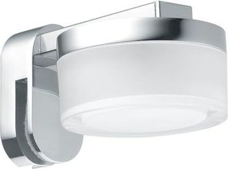 Eglo LED Spiegelleuchte Romendo, Badlampe zum Stecken auf den Spiegel, Spiegellampe aus Stahl und Kunststoff, Badezimmer Lampe in Chrom, Klar, Satiniert, F