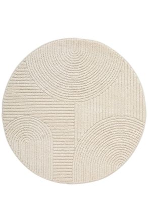 Novel Webteppich Granada, Creme, Textil, Boho, rund, ISO 9001, Bsci, Oeko-Tex Standard 100, für Fußbodenheizung geeignet, in verschiedenen