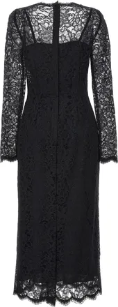 Dolce & Gabbana Lace Long-Sleeve Dress - Black