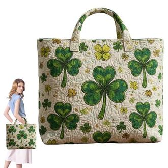 Generic Sac fourre-tout floral, sac &agrave; main matelass&eacute; patchwork pour femme, sac &agrave; main de taille moyenne, grande capacit&eacute;, sac &agrave; main &eacute;pais, r&eacute;utilisable, resp