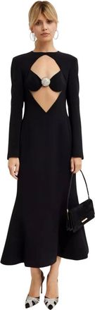 DAVID KOMA David Koma, Femme, Robes, Noir, Taille: 40 FR Maxi Robe avec Appliqu&eacute;s D&eacute;coratifs