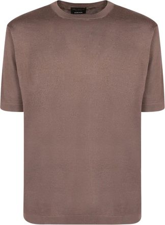 Dell'Oglio Homme, Tops, Brun, Taille: 3XL T-shirt Coupe Classique