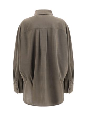 Jacquemus Womens Citta Virgin Wool Shirt Grey Cotton