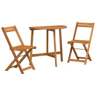 vidaXL Ensemble bistrot 3 pcs Marron Bois dacacia massif Vidaxl