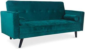 Menzzo Slow Schlafsofa, Samt, Grün, 186