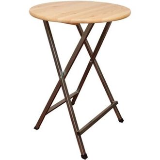 Natura Home Stehtisch &Oslash; 78 cm rund Holzplatte Natur - klappbar