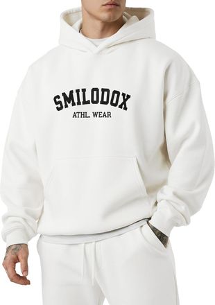 Smilodox Hoodie Herren Kayson, Oversize Kapuzenpullover mit Frontprint, gro&szlig;e Kapuze Sweatshirt, K&auml;ngurutasche, weicher Stoff, Warmer Pulli ideal f&uuml;r f&uuml;r Stree