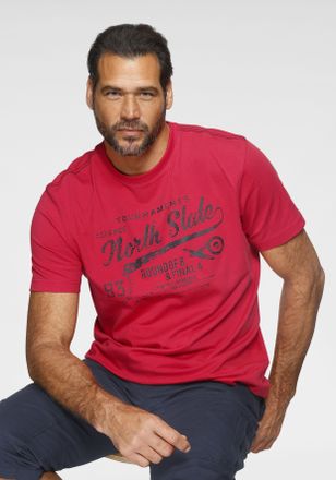 Man's World T-Shirt MANS WORLD, Damen, Gr. 4XL (68/70), rot, Single Jersey, Obermaterial: 100% Baumwolle, bedruckt, normal, Rundhals, Shirts T-Shirt, Kurzarm, bed
