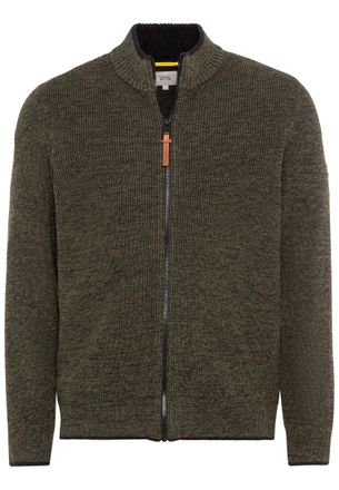Camel Active Herren Strickjacke aus einem Soften Baumwollmix Dunkel Khaki, Menswear-XXL