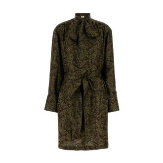 Saint Laurent Lavalli&egrave;re Kleid aus Paisley-Seidentwill - - Dresses - Damen - Mehrfarbig - S