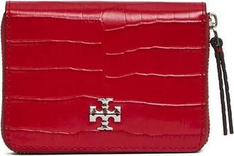 Tory Burch Tory Burch Portemonnaie - Portafoglio Piccolo Con Zip Kira Effetto Coccodril - Gr. unisize - in Rot - für Damen