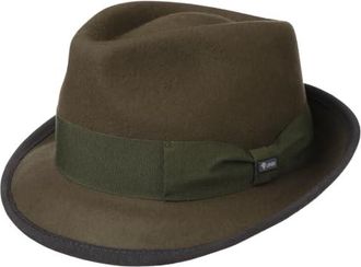 LIPODO Chapeau de Feutre The Classic Femme/Homme - Made in Italy en Laine Fedora avec Ruban Gros Grain Hiver Automne Ete Printemps Printemps-ete - M (56-57 c