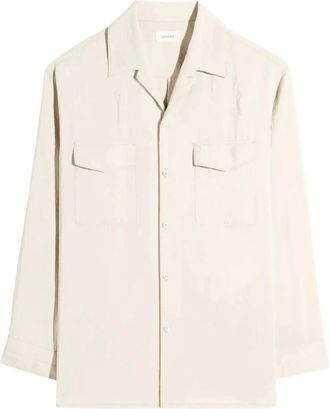 Christophe Lemaire Homme, Vestes, Blanc, Taille: M Chemise &agrave; Col Convertible
