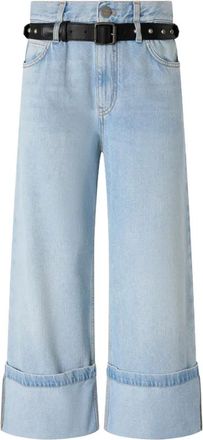 Pinko Pinko, Femme, Jeans, Bleu, Taille: 40 FR Sipario Cropped Jeans