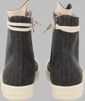Rick Owens High-Top Canvas Sneakers - Gray