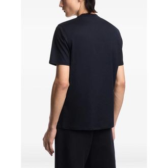 Emporio Armani Logo-Print Cotton T-Shirt - Navy