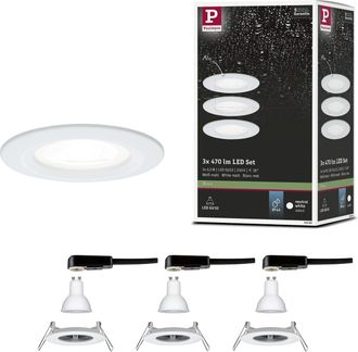 Paulmann 92980 Nova LED Einbauleuchte 3er Set rund 3x6,5W Einbaustrahler Weiß matt Spot Alu Zink Einbaulampe 4000K GU10