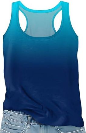 Generic Debardeur Femme Chic et &eacute;l&eacute;gant Gradient Chemisier sans Manche D&eacute;bardeur Crop Top Ete Haut Sexy Chic et Elegant Fluide Ample Caraco Vetement Femme Ete